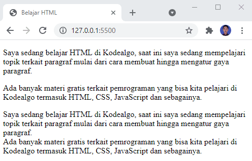 Paragraf HTML